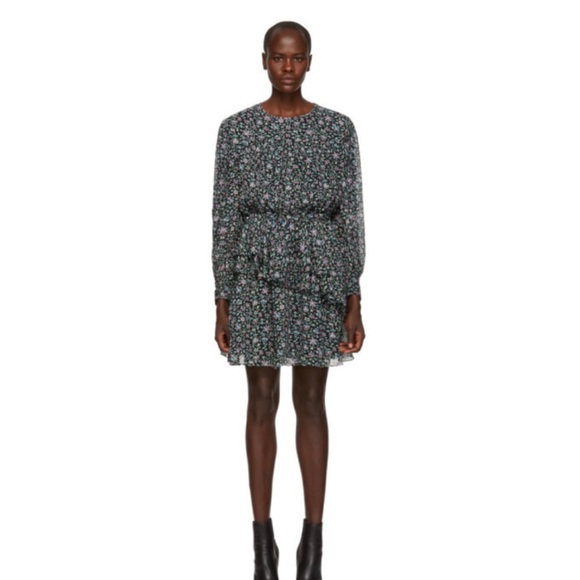 Isabel Marant | Dresses | Etoile Isabel Marant Java Dress Black Ditsy ...